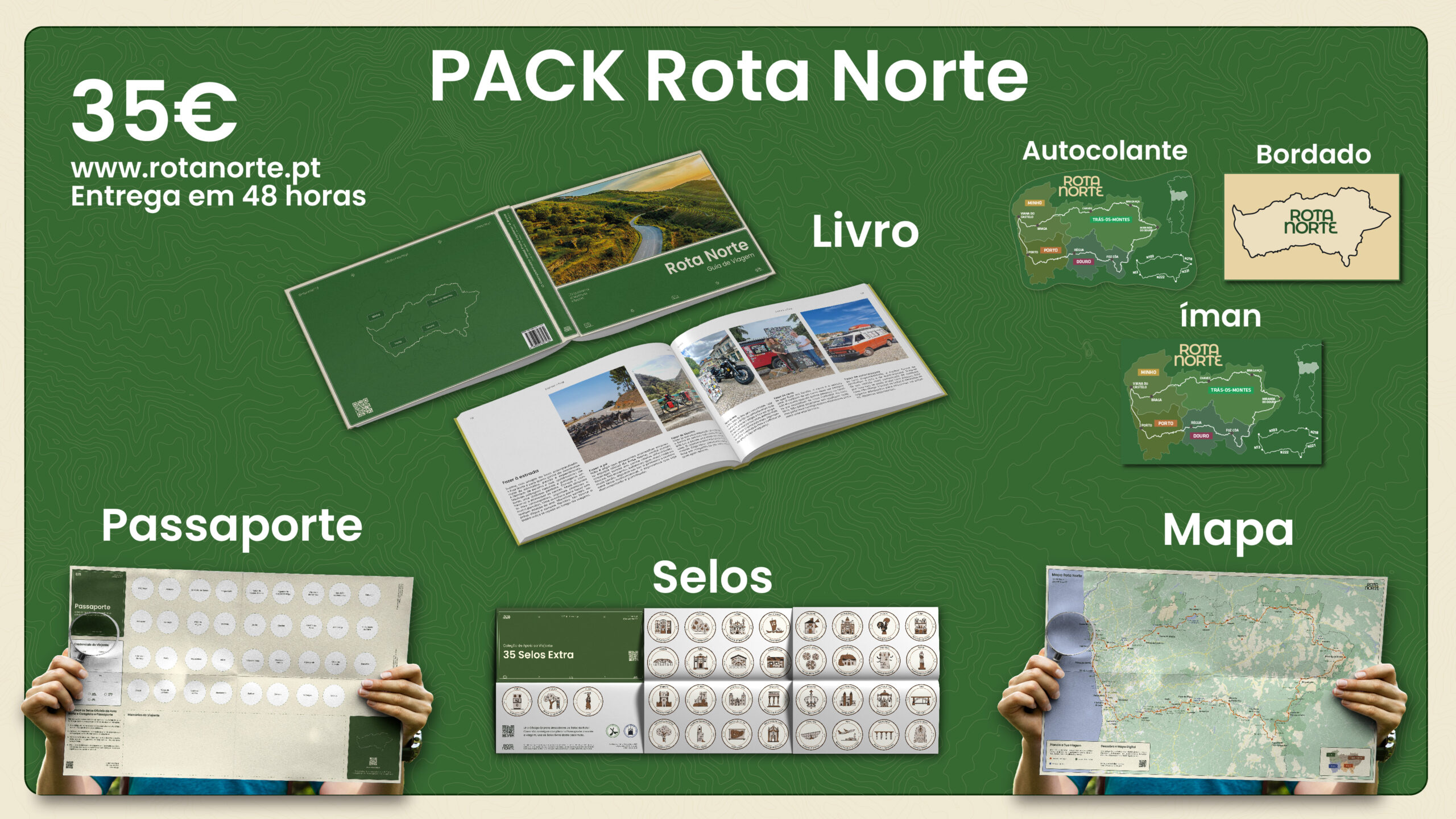 Pack Rota Norte (Livro + Passaporte + Mapa + Autocolantes + Íman ...